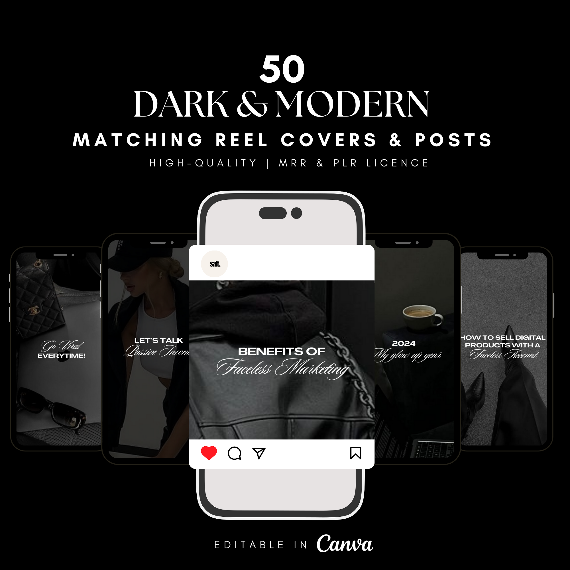 Modern Instagram Reel Covers & Posts Templates | MRR – Elevate Her Studio